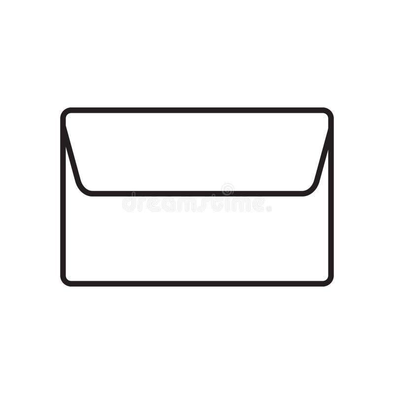 Clean and Simple Black Outline Icon of an Envelope Stock Vector - Illustration of interface ...