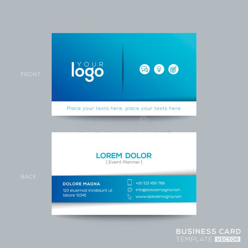 Dark Blue Gray Minimal Business Card Stock Vector - Illustration of ...