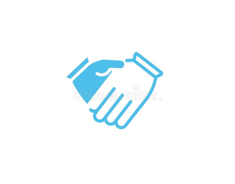 Blue Handshake Icon Symbolizing Agreement and Collaboration in a Simple ...