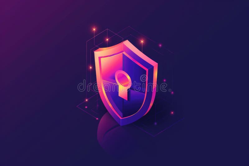 Clean and Simple Cybersecurity Icon. Stock Illustration - Illustration ...