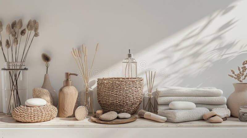 Clean and Simple Display of Spa and Relaxation Items Stock Illustration ...