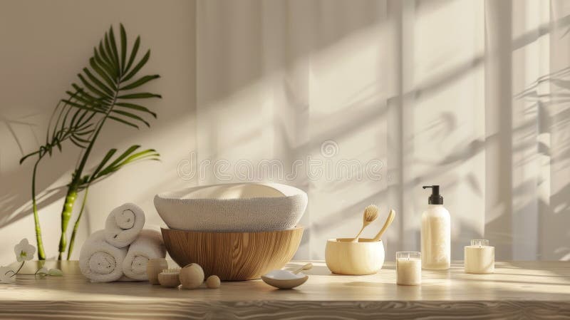 Clean and Simple Display of Spa and Relaxation Items Stock Illustration ...