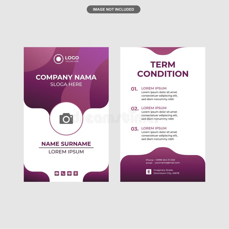 Clean and Simple Employee ID Card Template. Corporate Design Stock ...