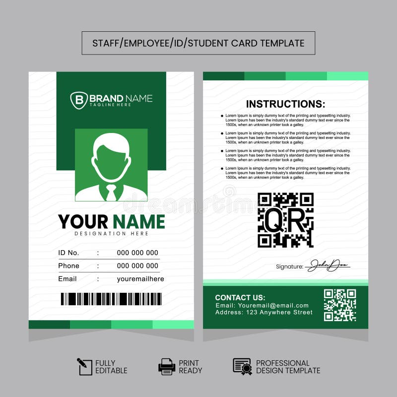 Clean and Simple ID Card Design Template. Simple Business ID Card ...