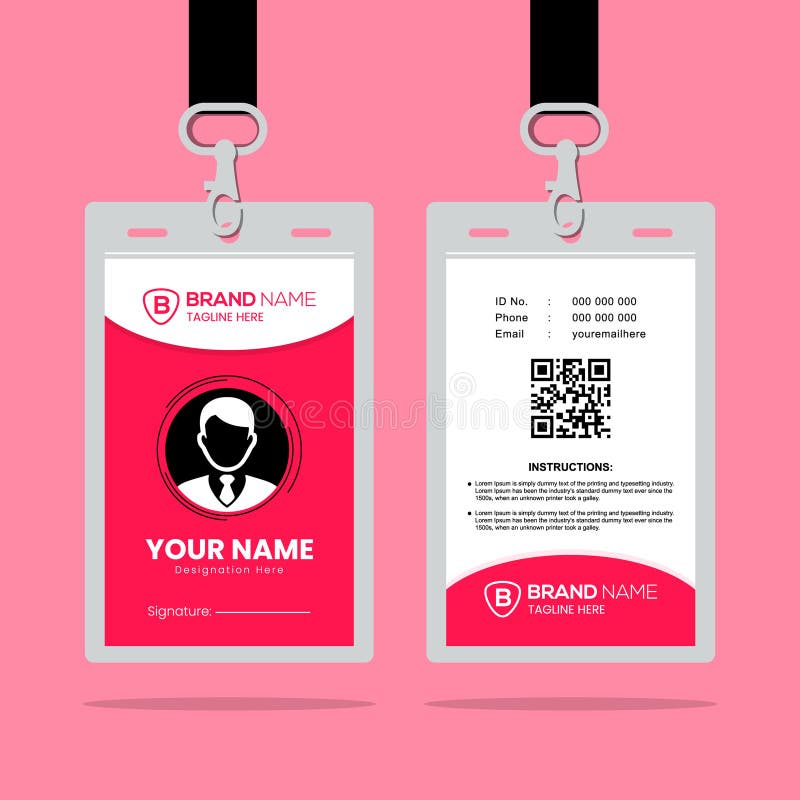 Clean and Simple ID Card Design Template. Simple Business Staff Card ...