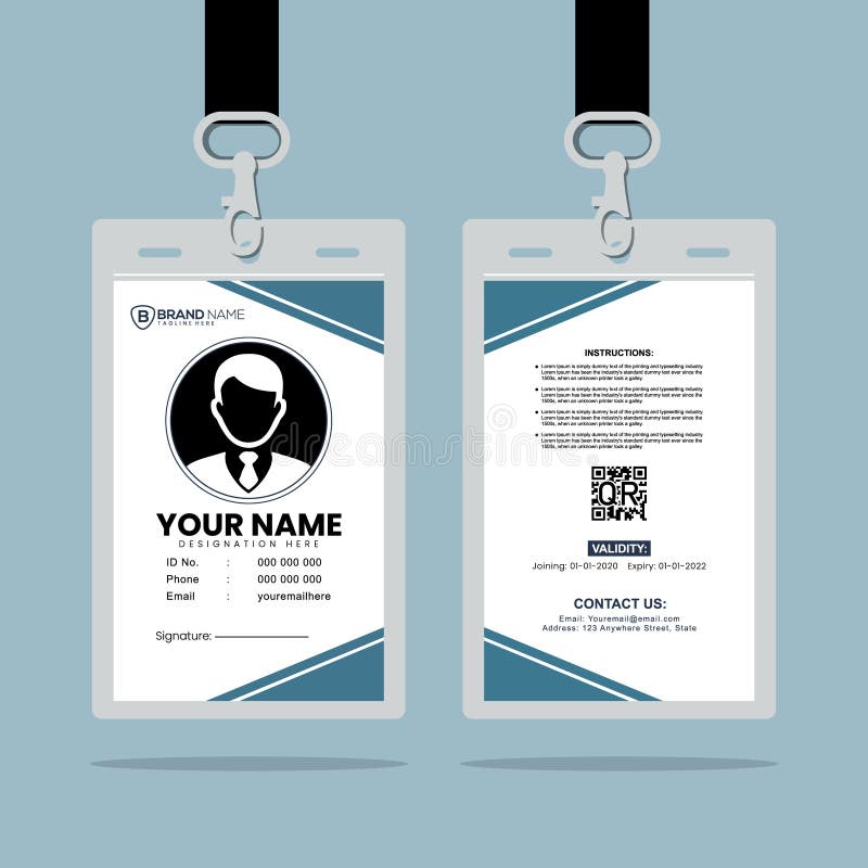 Clean and Simple ID Card Design Template. Simple Business Staff Card ...