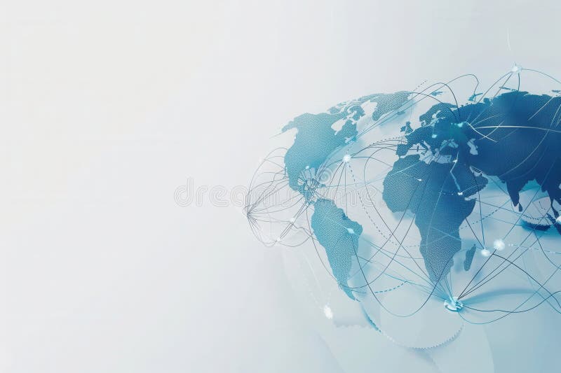 A Clean and Simple Illustration of a World Map with Connecting Lines ...