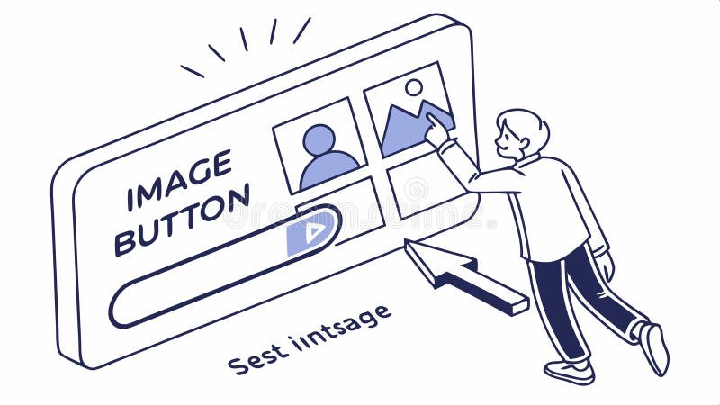 Image Button UI Element for Website Design, Enhancing User Interface Vector Design Generative AI ...