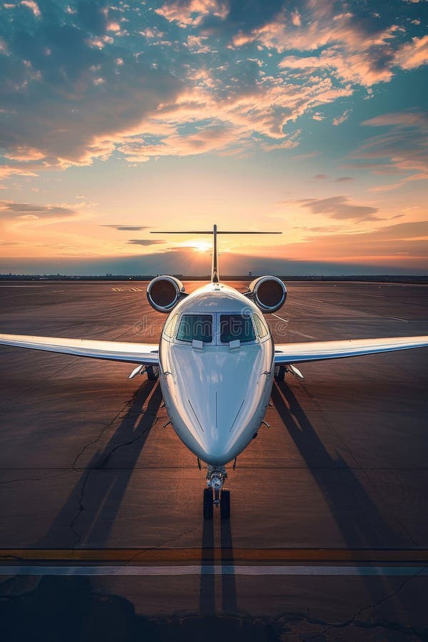 Clean and Simple Image of a Private Jet Airplane. Stock Illustration ...
