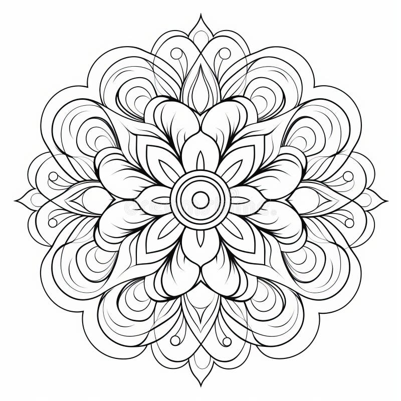 Clean Simple Line Art for Coloring Book - Mandalas, Geometric Patterns ...