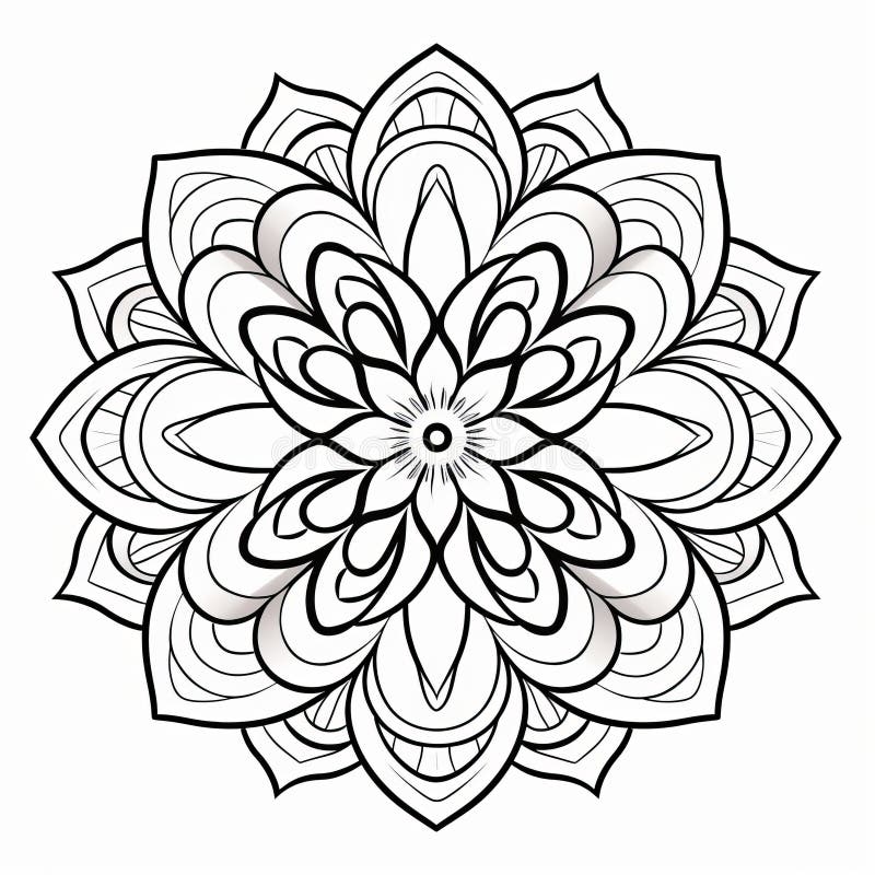 Clean Simple Line Art for Coloring Book - Mandalas, Geometric Patterns ...