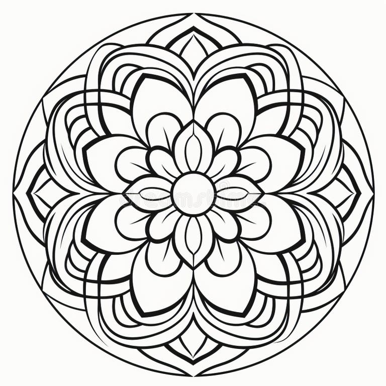 Free Printable Mandala Coloring Pages: Vienna Secession Style Line Art ...