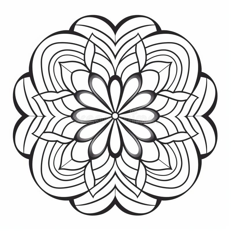 Clean Simple Line Art for Coloring Book - Mandalas, Geometric Patterns ...