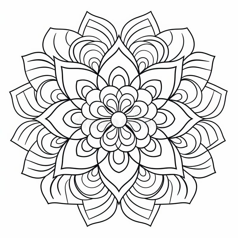 Clean Simple Line Art for Coloring Book - Mandalas, Geometric Patterns ...