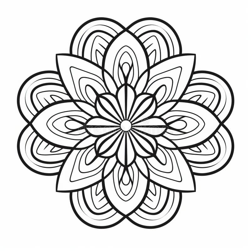Clean Simple Line Art for Coloring Book - Mandalas, Geometric Patterns ...