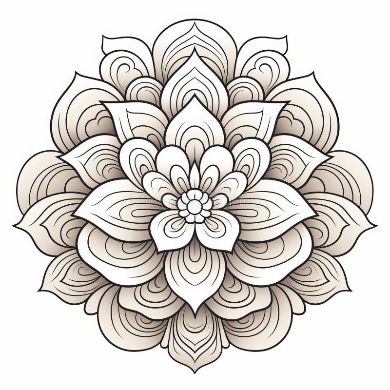 Clean Simple Line Art for Coloring Book - Mandalas, Geometric Patterns ...