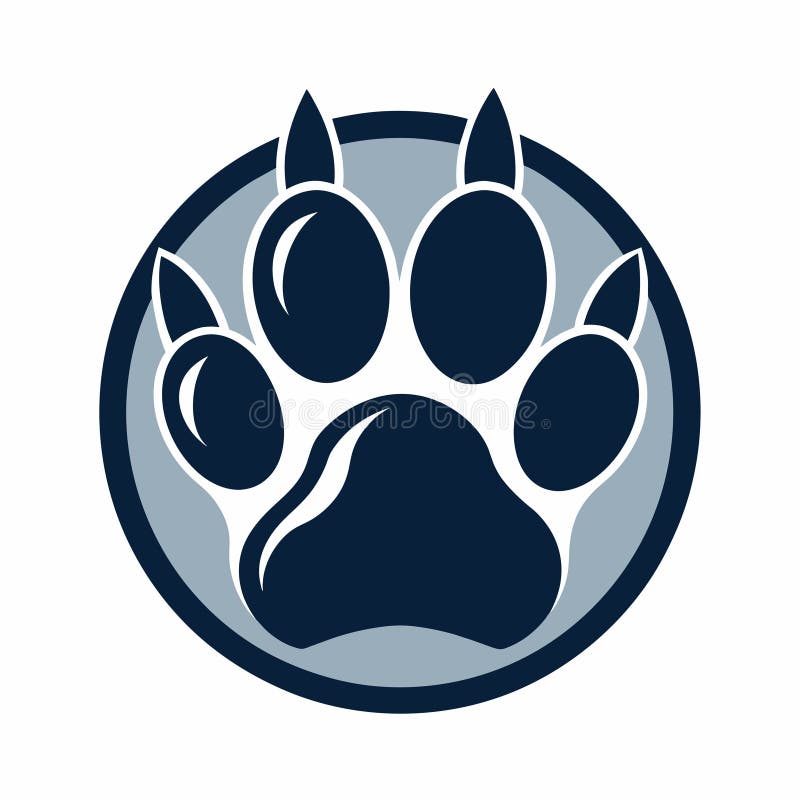 A Clean and Simple Logo Depicting a Wolfs Paw Print Inside a Circular ...