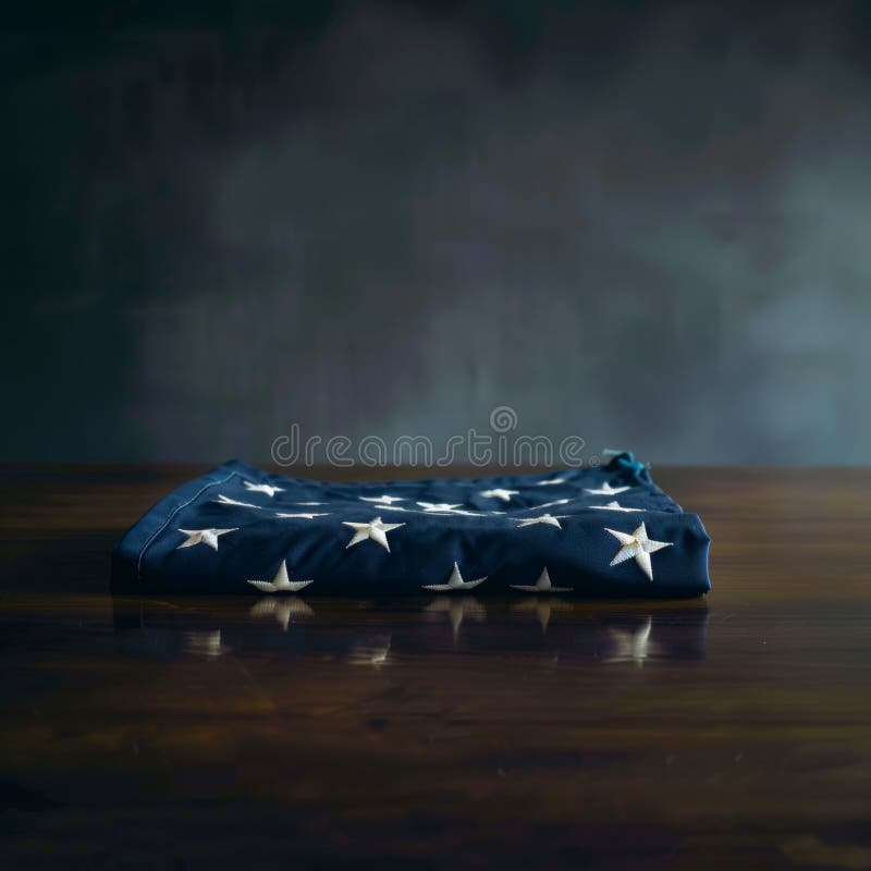 Clean and Simple Representation of a Folded Flag on a Table. Stock ...
