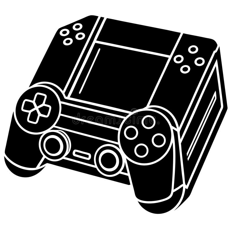 Silhouette of a Modern Gaming Console and Controller Stock Illustration ...