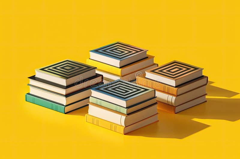 A Clean and Simple Stack of Books in a Minimalistic Style. Ai ...