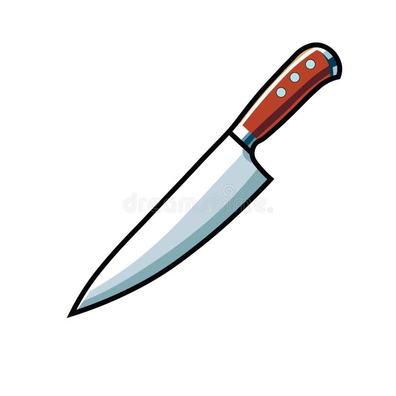 Illustration Vector Graphic Cartoon of a Sharp Kitchen Knife Stock ...