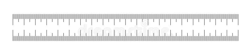 Two Parallel Ruler Measuring Scales on a White Background. Stock ...