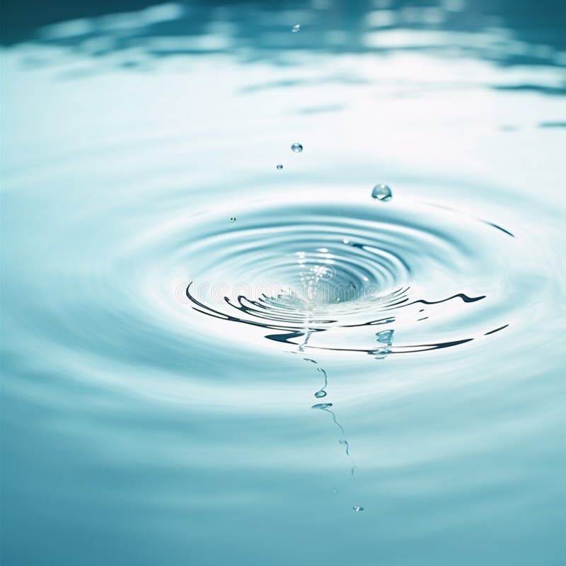 Clean and Simple Water Droplets Falling into a Clear Pool Creating ...