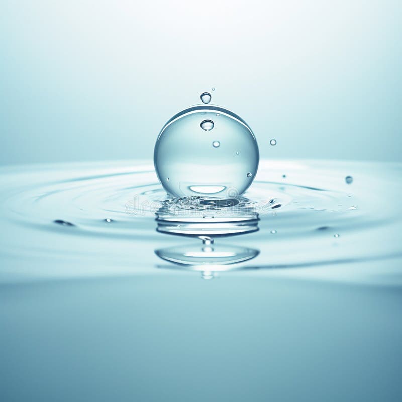 Clean and Simple Water Droplets Falling into a Clear Pool Creating ...