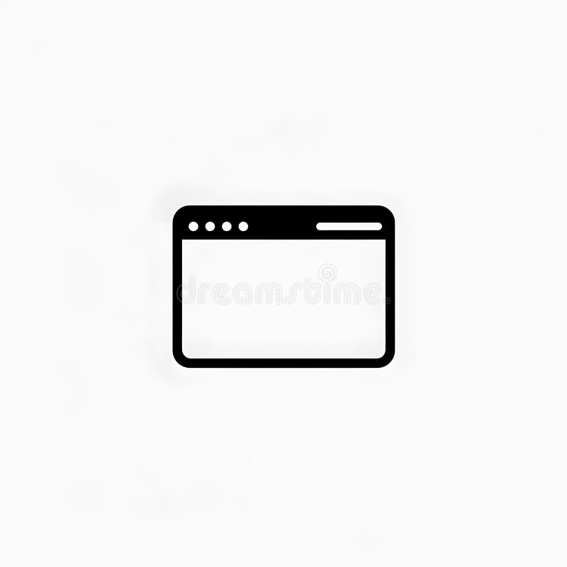 Website Icon, Black and White, Minimalist Style Stock Illustration ...