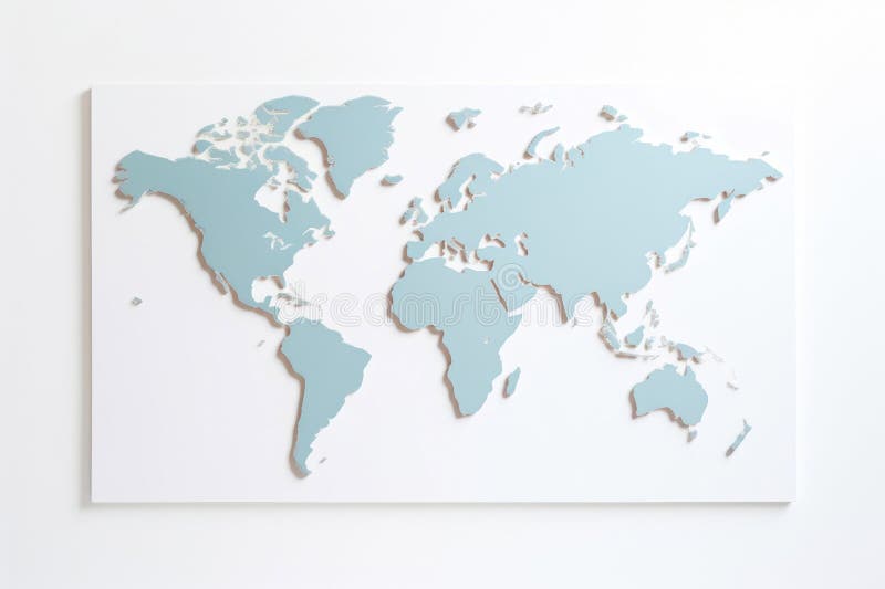 Clean and Simple World Map with Continents. Stock Illustration ...