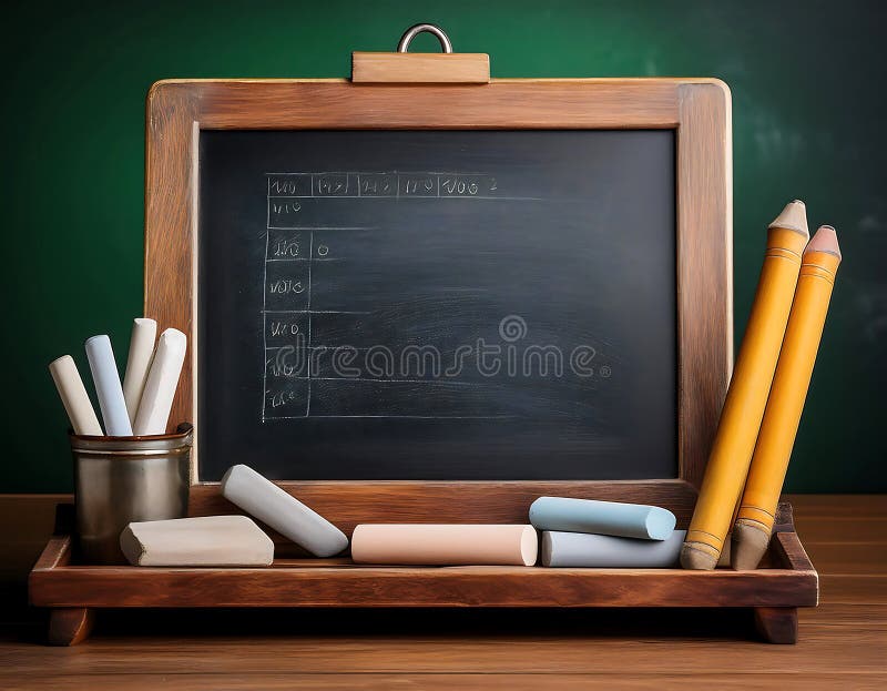 A Clean Slate Ready for New Lessons. Generative AI Stock Illustration ...