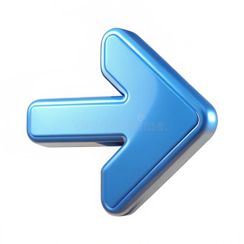 Next Arrow 3D Icon Isolated on White Background Stock Illustration ...