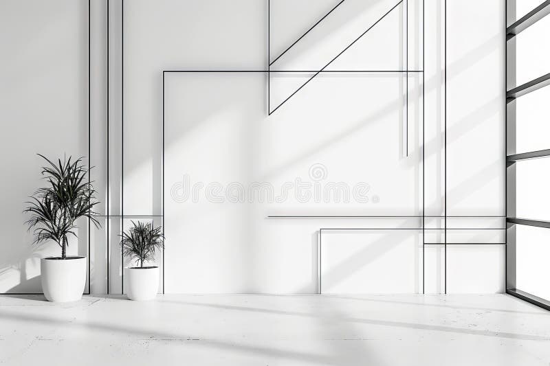 Clean and Sleek Geometric Designs Against a Clean White Backdrop Stock ...