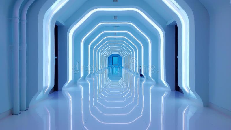 Clean and Sleek Hallway Features a Blank Poster, Offering a Perfect ...