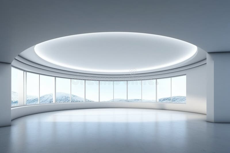 Clean and Sleek Round-shaped Space with a Minimalist and Empty Design ...