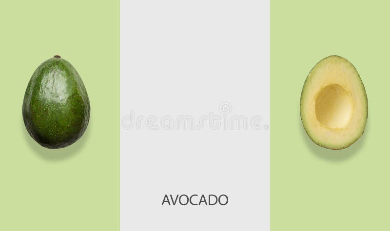 A Clean Sliced Raw Avocado Ingredient Isolalated, Minimalism Concept ...