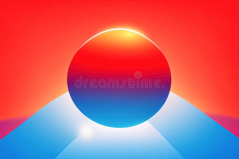 Clean and Smooth Red Sun Abstract Background Stock Illustration ...