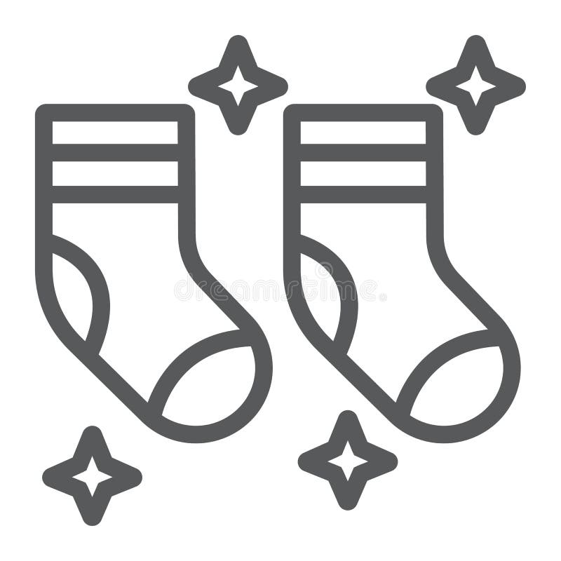 Clean Socks Line Icon, Laundry and Wardrobe, Tidy Socks Sign, Vector ...
