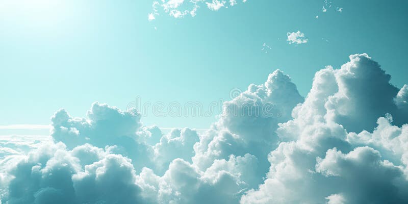 Clean Soft-Focus Cloud Background with Clear Sky and Light Airy ...