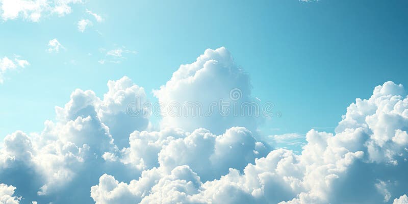 Clean Soft-Focus Cloud Background with Clear Sky and Light Airy ...