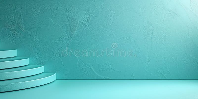 Clean Solid Mint Green Background with Curved Stairs Ideal for Design ...