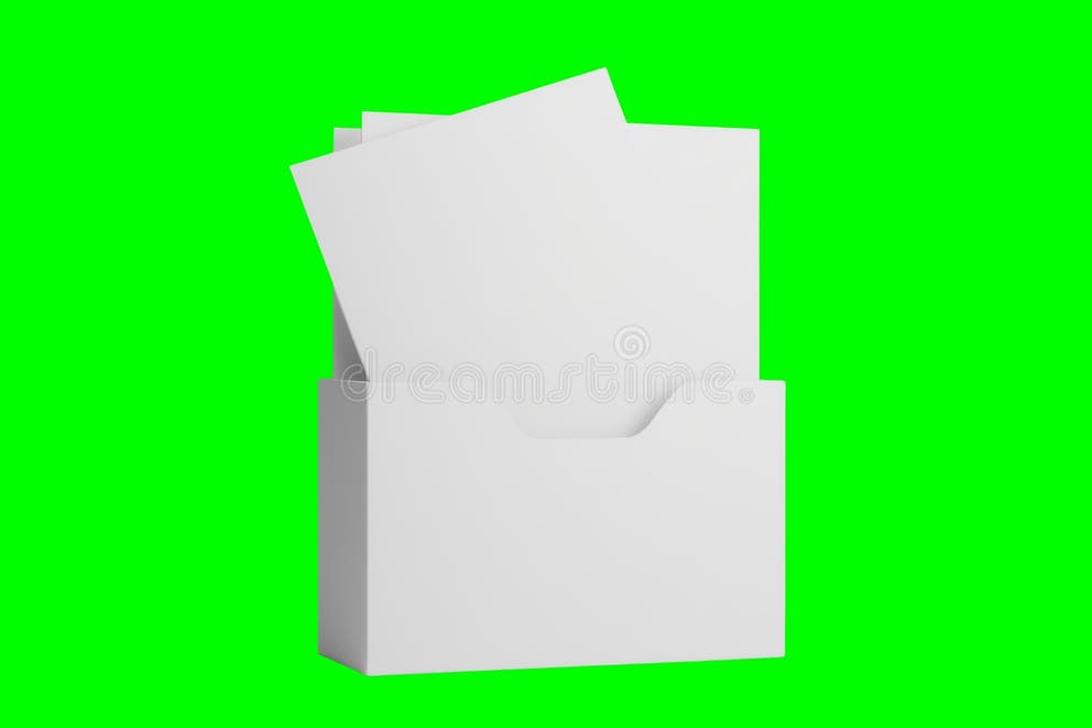 Solid White Document Folder with Sheets Isolated Background Minimalist ...