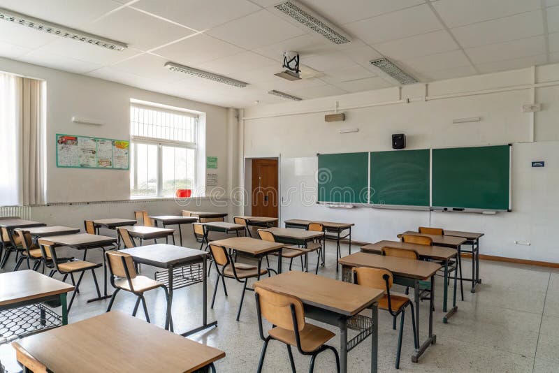 Clean Spacious Classroom Interior for New School Year Stock ...