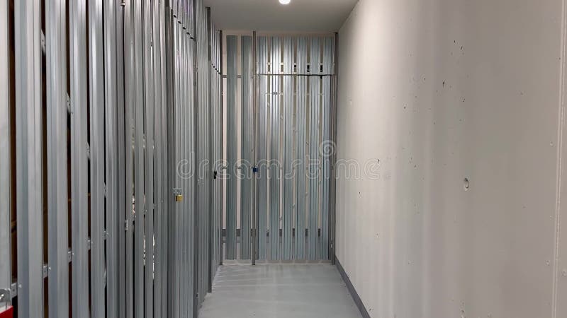 Overview of an Interior Construction Project Focused on a Corridor with ...