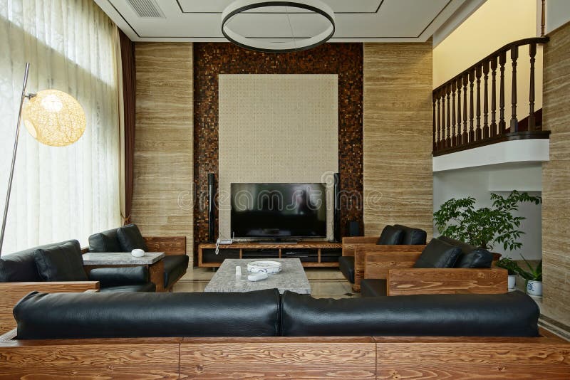 Spacious living room stock photo. Image of hdtv, leisure - 30147110