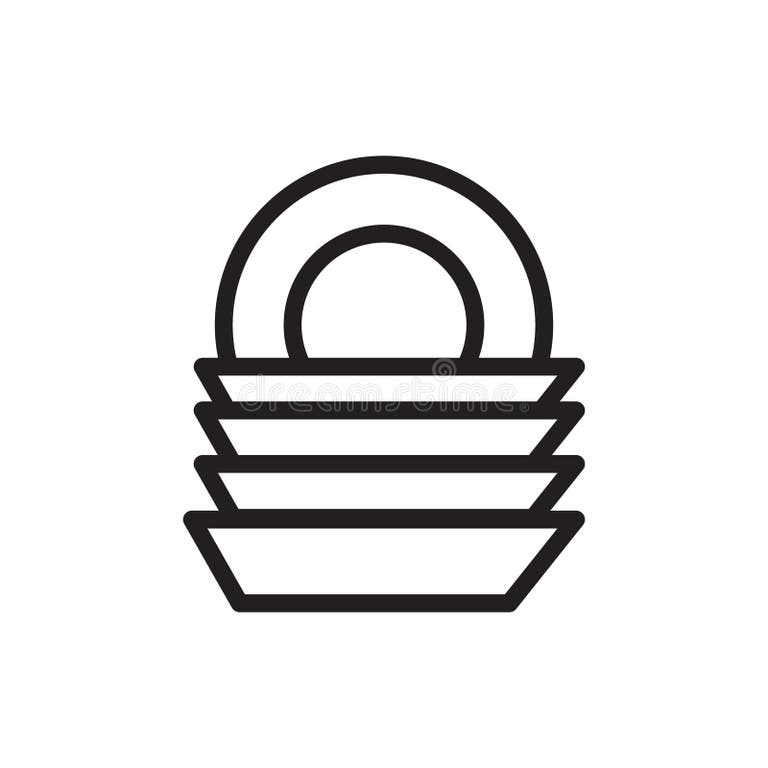 Clean Stack Plates Icon Outline Vector for Web Ui Stock Vector ...