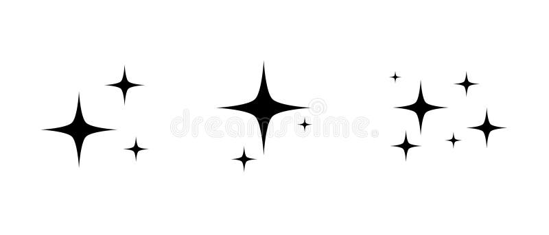 Clean Star, Sparkling Icon Set Collection Vector in Trendy Style Stock ...
