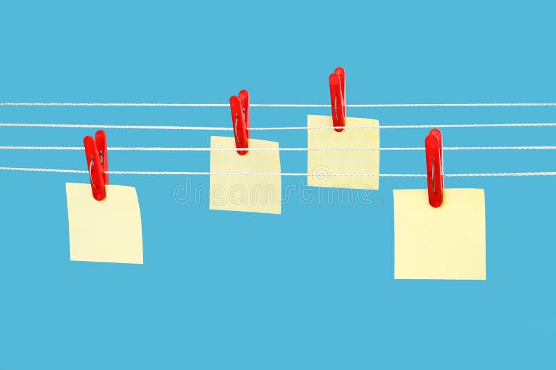 Clean Stickers Hang on Clothespins on Ropes for Drying Clothes Stock ...