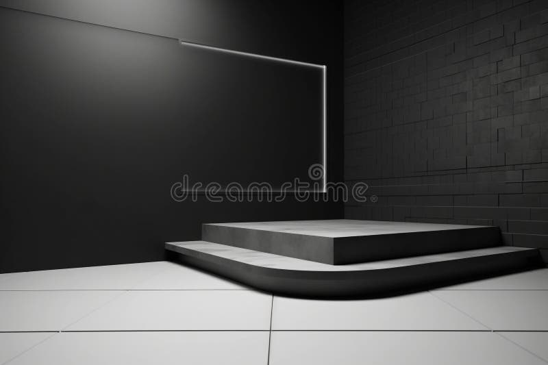 Clean Studio Septup with an Empty Podium - 3d Rendering. Generative AI ...