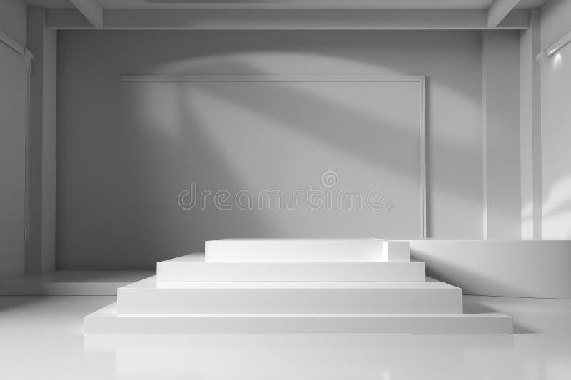 Clean Studio Septup with an Empty Podium - 3d Rendering. Generative AI ...